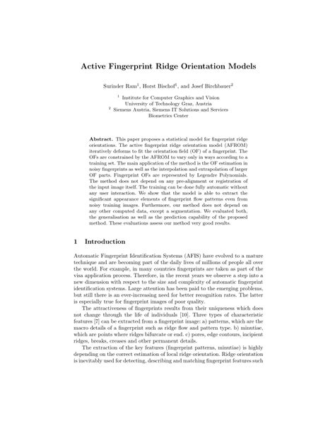 Pdf Active Fingerprint Ridge Orientation Models