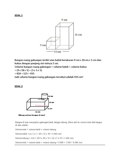 Detail Contoh Soal Volume Bangun Ruang Gabungan Kubus Dan Balok Koleksi Nomer