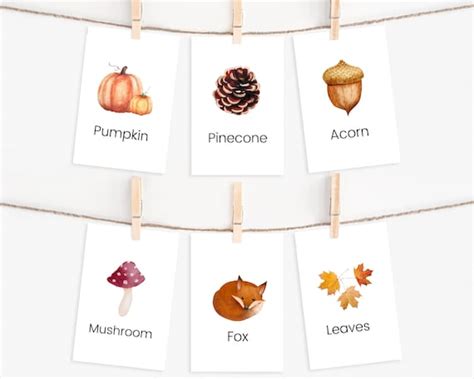 Autumn Flashcards Fall Flashcards INSTANT DOWNLOAD Etsy