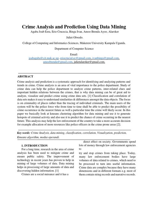 crime analysis and prediction using data pdf data analysis