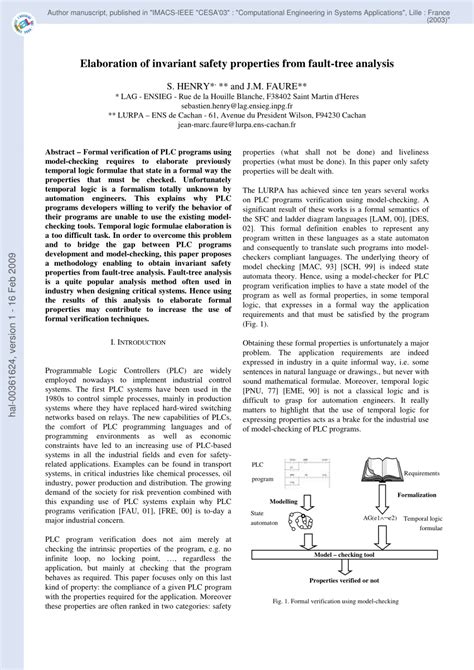 pdf elaboration of invariant safety properties from fault tree analysis