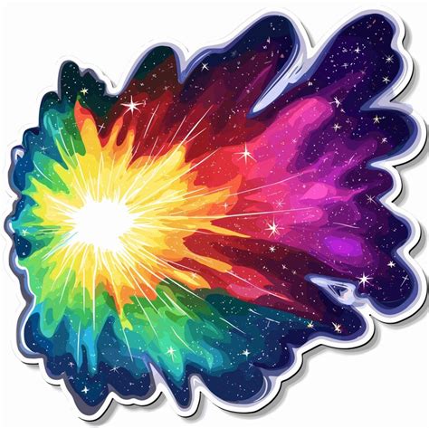 Sticker Exploding Circular Rainbow Candy Space Themed Premium Ai Generated Vector