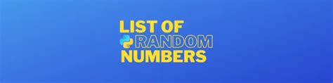 How To Create A List Of Random Numbers In Python CodeFatherTech