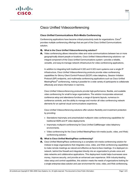 cisco unified videoconferencing pdf