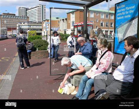 Bus Queue Hi Res Stock Photography And Images Alamy