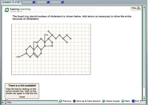 Solved The Fused Ring Steroid Nucleus Of Cholesterol Is Shown Below