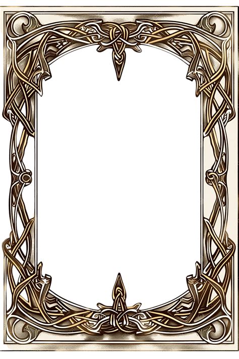 Moldura Medieval Quadrada Com Banner Inferior Medieval Celta Simplista