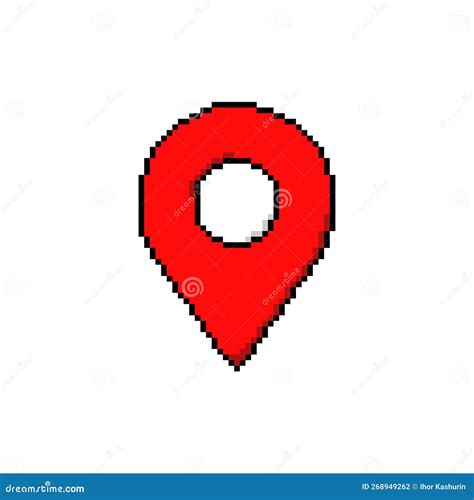Map Pointer Flat Icon Pixel Art Stock Vector Illustration Of Pictogram Place