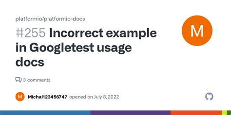 Incorrect Example In Googletest Usage Docs Issue Platformio Platformio Docs Github