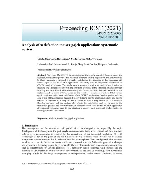 Pdf Analysis Of Satisfaction In User Gojek Application Systematic Review