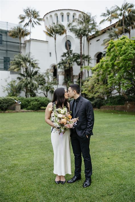 Santa Barbara Courthouse Elopement In Spring Fatima Elreda Photo