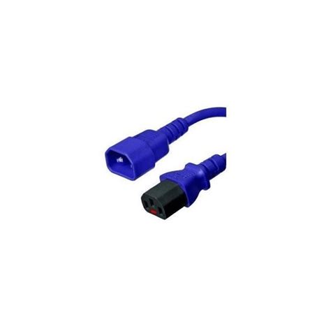 IEC 2m C13 Female to C14 Male Lockable Power Cable Blue CAB-C13-C14-2M