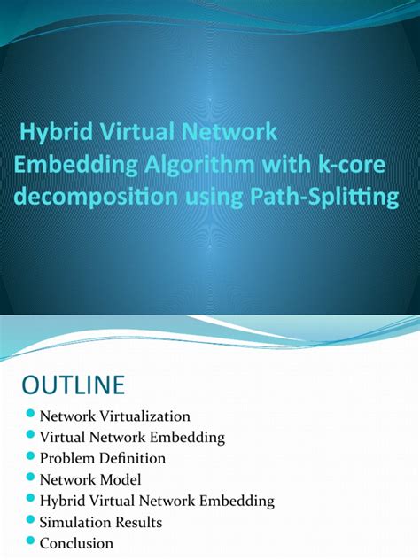 hybrid virtual network embedding algorithm using path splitting pdf