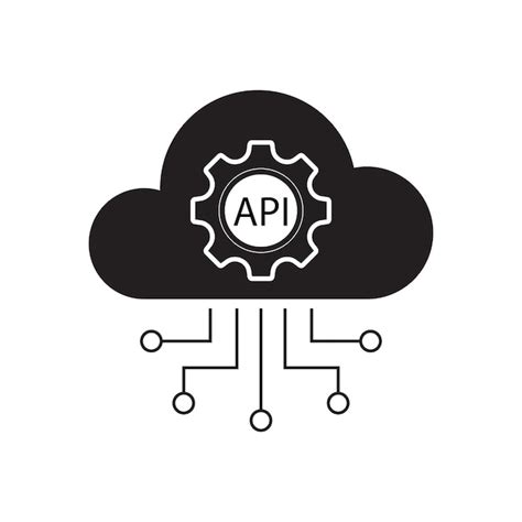 Premium Vector API Cloud Integration Icon Design Isolated On White
