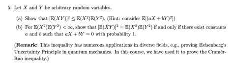 Solved 5 Let X And Y Be Arbitrary Random Variables A