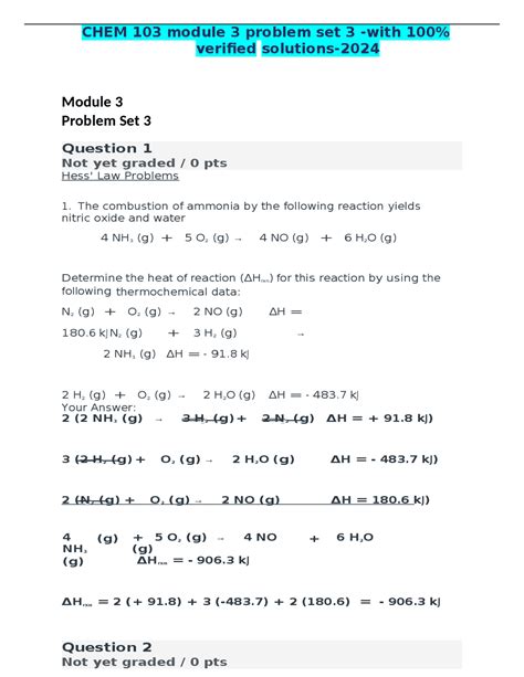 chem 103 module 3 problem set 3 with 100 verified solutions 2024 docx