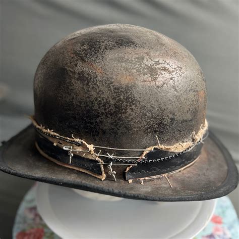 Vintage Rare Custom Open Crown Hathigh Bowler Western Cowboy