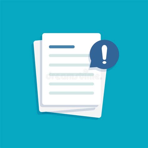 Document With Alert Or Error Notification Bubble0502082019 Stock Illustration Illustration Of