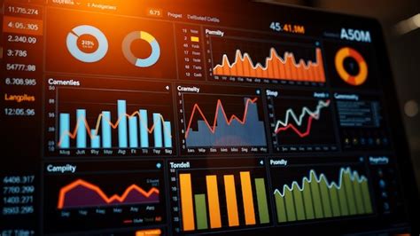 A Stylized Data Dashboard Interface With Graphs Charts And Analytics Metrics Premium AI