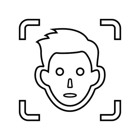 Premium Vector Face Unlock Scan Outline Icon Line Art Vector