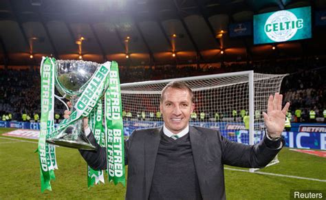 Photos Brendan Rodgers Celebrates Celtics Scottish League Cup Triumph