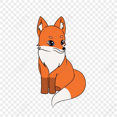 손으로 그린 만화 여우 일러스트 클립 아트 꼬리 하얀 Png 일러스트 무료 다운로드 Lovepik