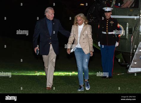 President Joe Biden And First Lady Jill Biden Walk On The South Lawn As