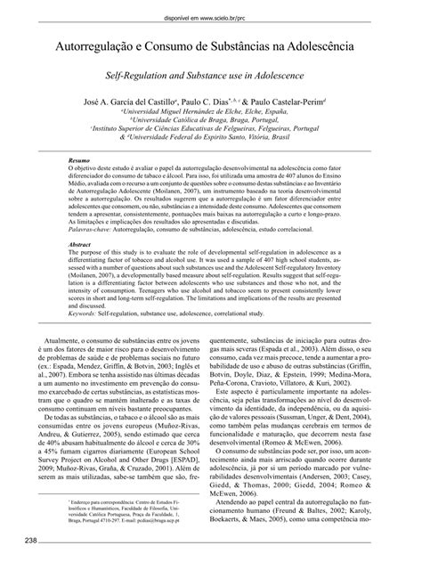 Pdf Self Regulation And Substance Use In Adolescence