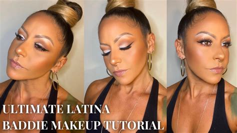 Latina Baddie Glam ️‍🔥 Smokey Eyes Snatched Contour And Glossy Nude Lips