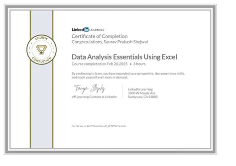 dataanalysis excel linkedinlearning continuouslearning… saurav shejwal