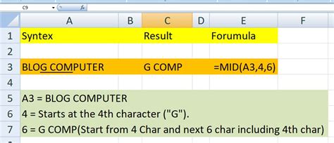 Excel Mid Function