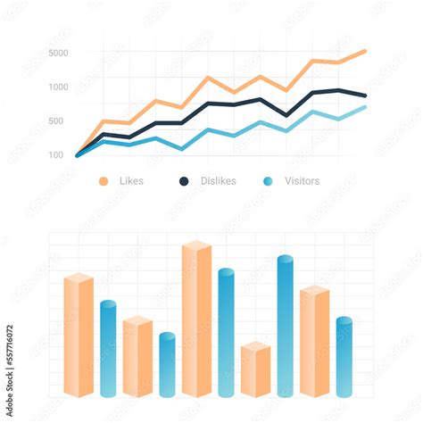 Graphic Charts Infographic Statistic Bars And Diagrams For Data