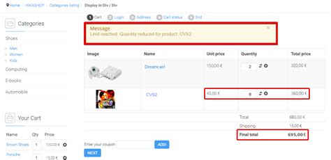 HikaShop Limits Tutorial