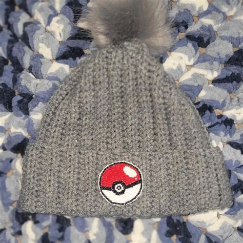 Beaded Pokemon Ball On Crocheted Toque 💯 Rbeading