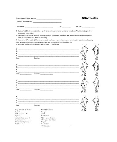 Massage Therapy Soap Notes Templates Free Pdf Template