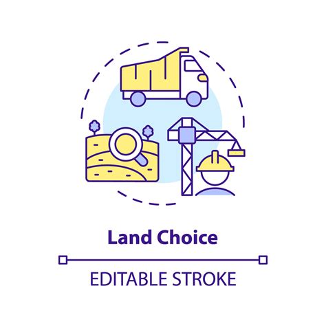 2d Editable Multicolor Land Choice Icon Simple Isolated Vector Construction Cost Thin Line