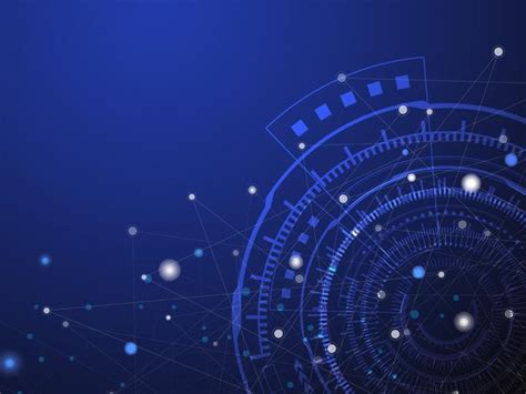 Blue Technology Circle And Computer Science Abstract Background With Blue And White Line Dot