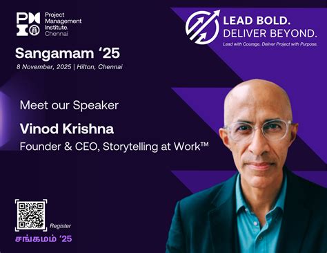 🎙 Meet Our Speaker Vinod Krishna Pmi Chennai Chapter Facebook