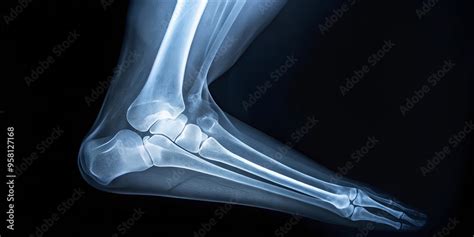 A Photo Image Of A Plain Film X Ray Of The Lower Leg Showing A Transverse Fracture Of The Tibia