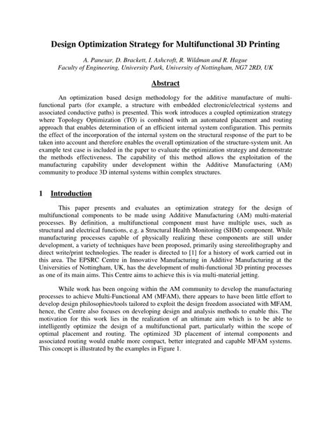 Pdf Design Optimization Strategy For Multifunctional 3d Printing