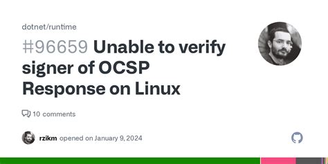 Unable To Verify Signer Of Ocsp Response On Linux · Issue 96659 · Dotnetruntime · Github