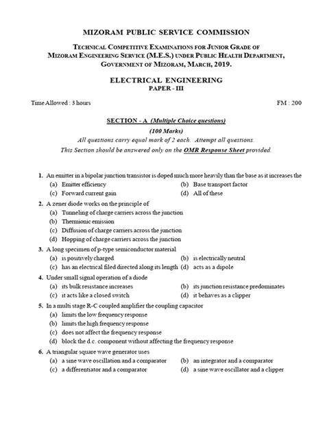 Electrical Enineering Paper Iii Phe Pdf