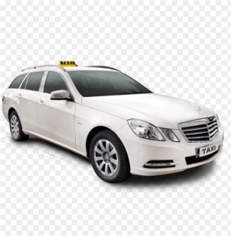 White Mercedes Taxi Front View Toppng