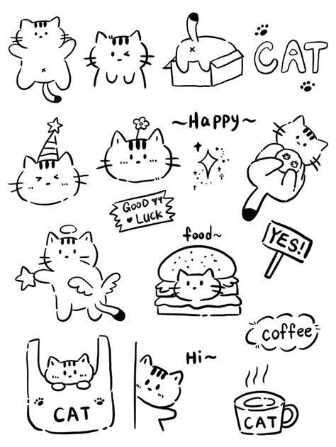 为你画的猫猫简笔画43 小红书 花瓣网