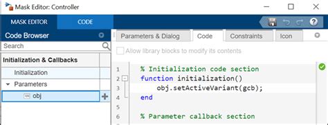 Control Variant Choices In Masked Variant Assembly Subsystem Block Using Mask Parameter Object