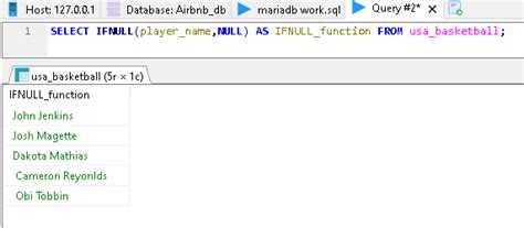 Mariadb If Null Examples