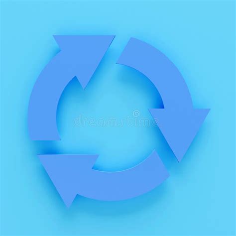 Recycle Arrow D Render D Arrows In Circle With Shadow Isolated On Colour Background Stock