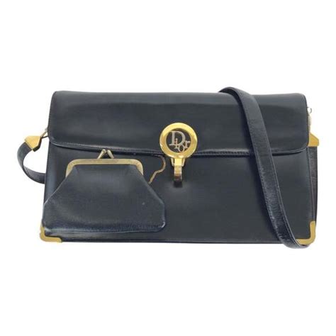 Dior Bags Christian Dior Vintage Black Leather Shoulder Bag Poshmark