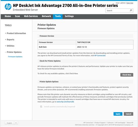 Cant Uncheck Automatic Firmware Updates On Hp Deskjet 2700 Wtf R Printers
