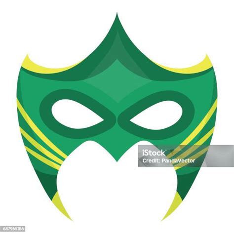 흰색 배경에 고립 된 만화 스타일의 아이 마스크 아이콘입니다 슈퍼 히어로의 마스크 기호 주식 벡터 일러스트 레이 션입니다 머리에